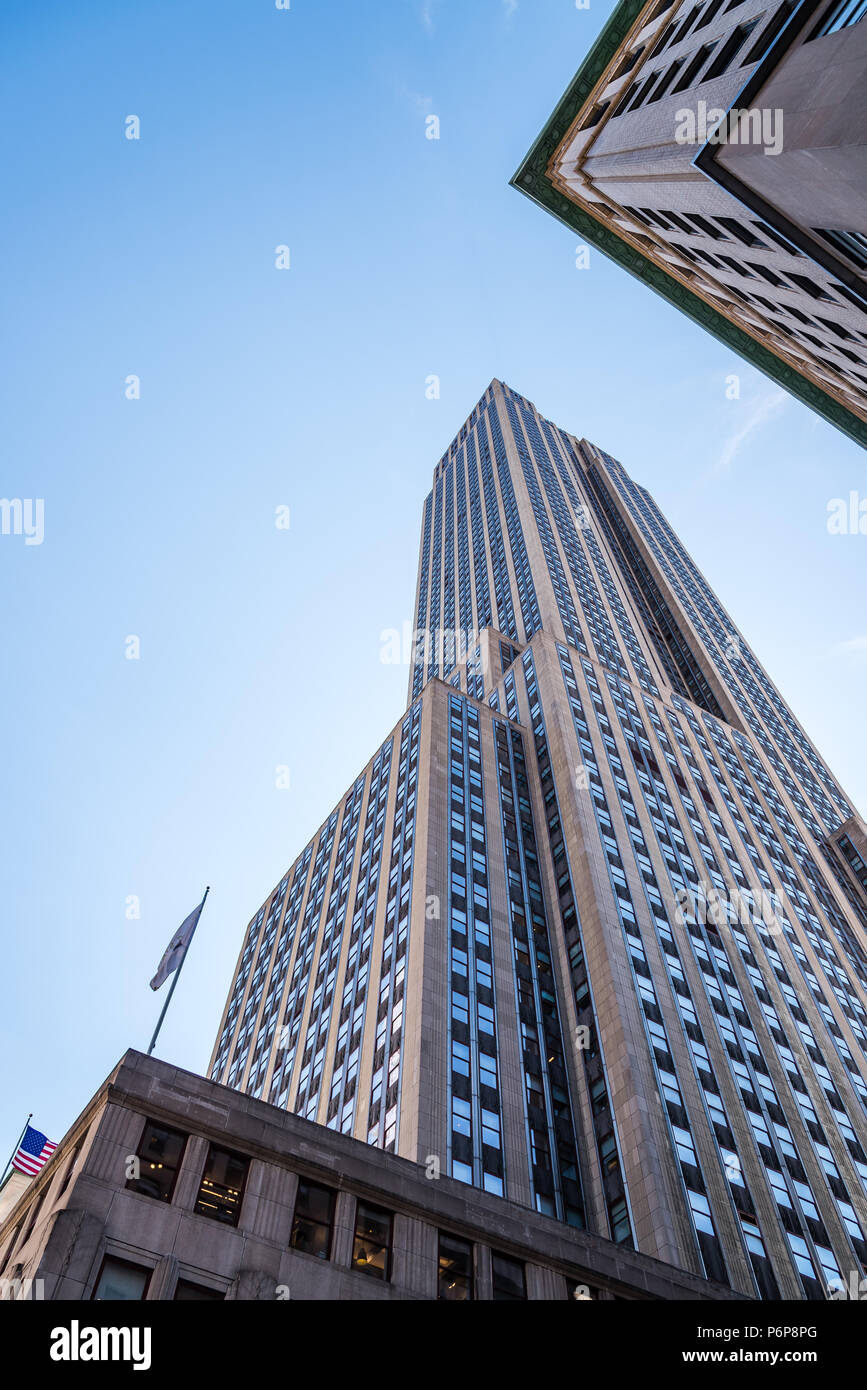 New York City, USA - June 20, 2018: Low angle view of Empire State ...