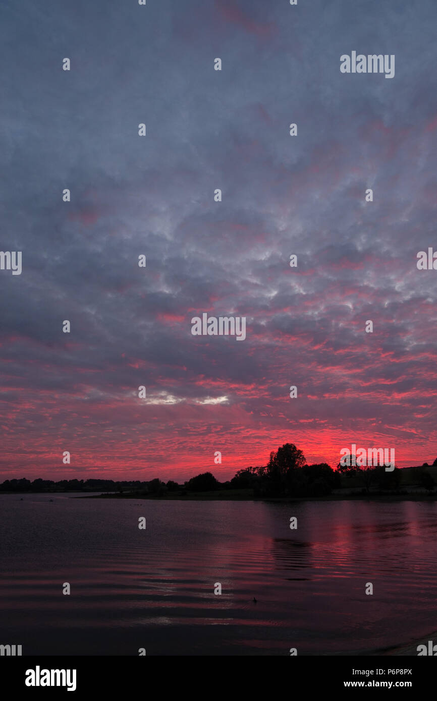 Sunset at Pitsford Water Stock Photo - Alamy