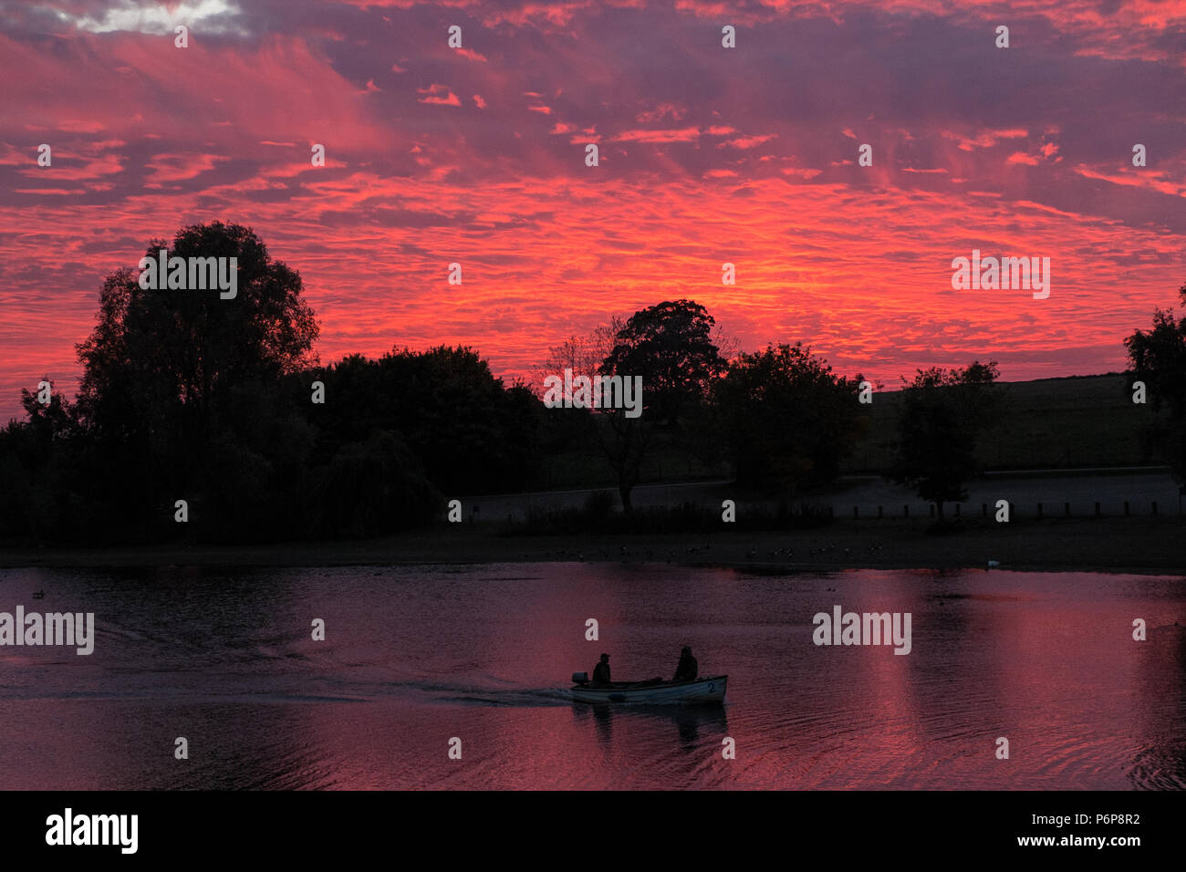 Sunset at Pitsford Water Stock Photo - Alamy