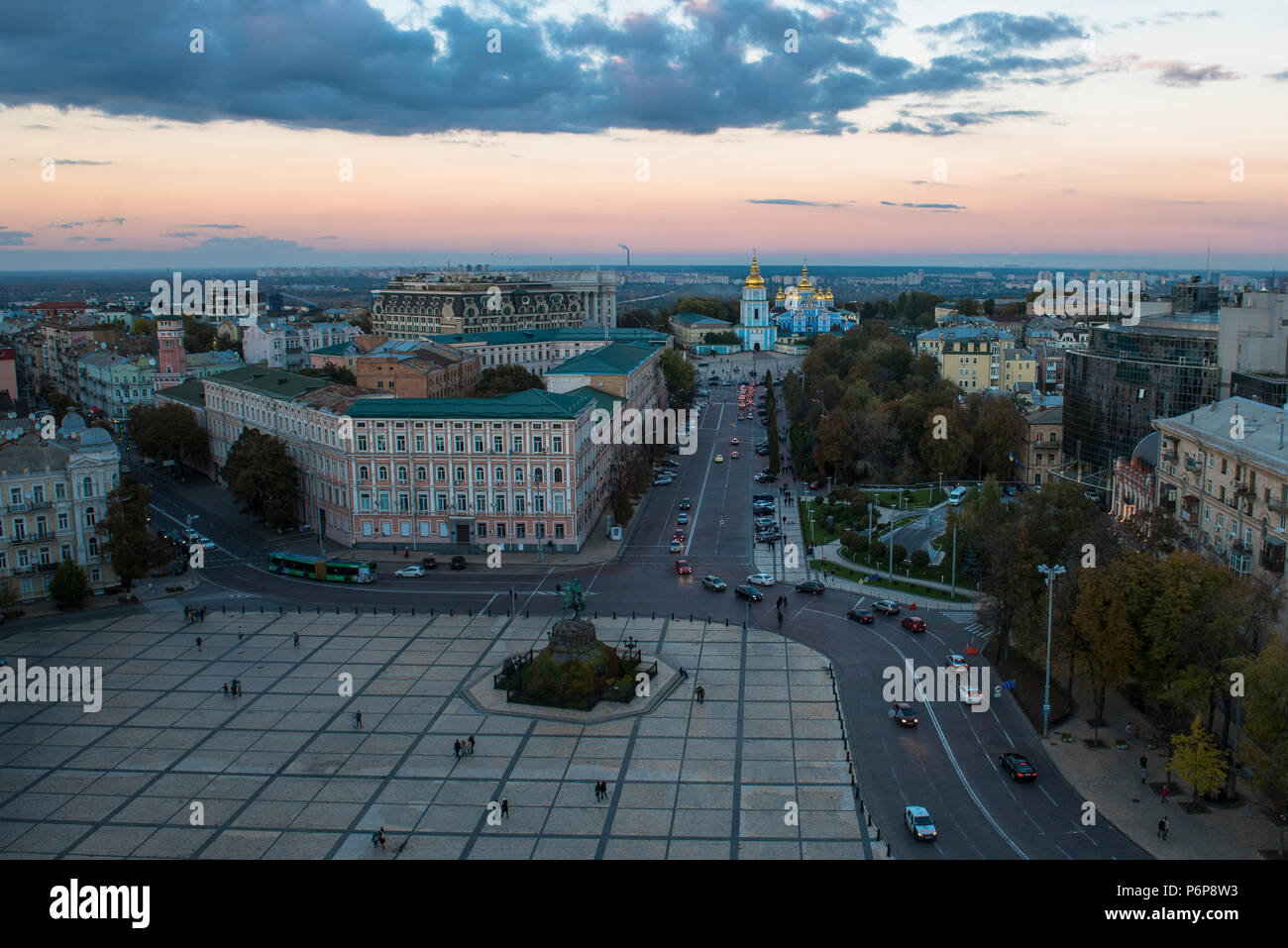 View of Sofiyska square & Saint Michael's monastery from the clock ...