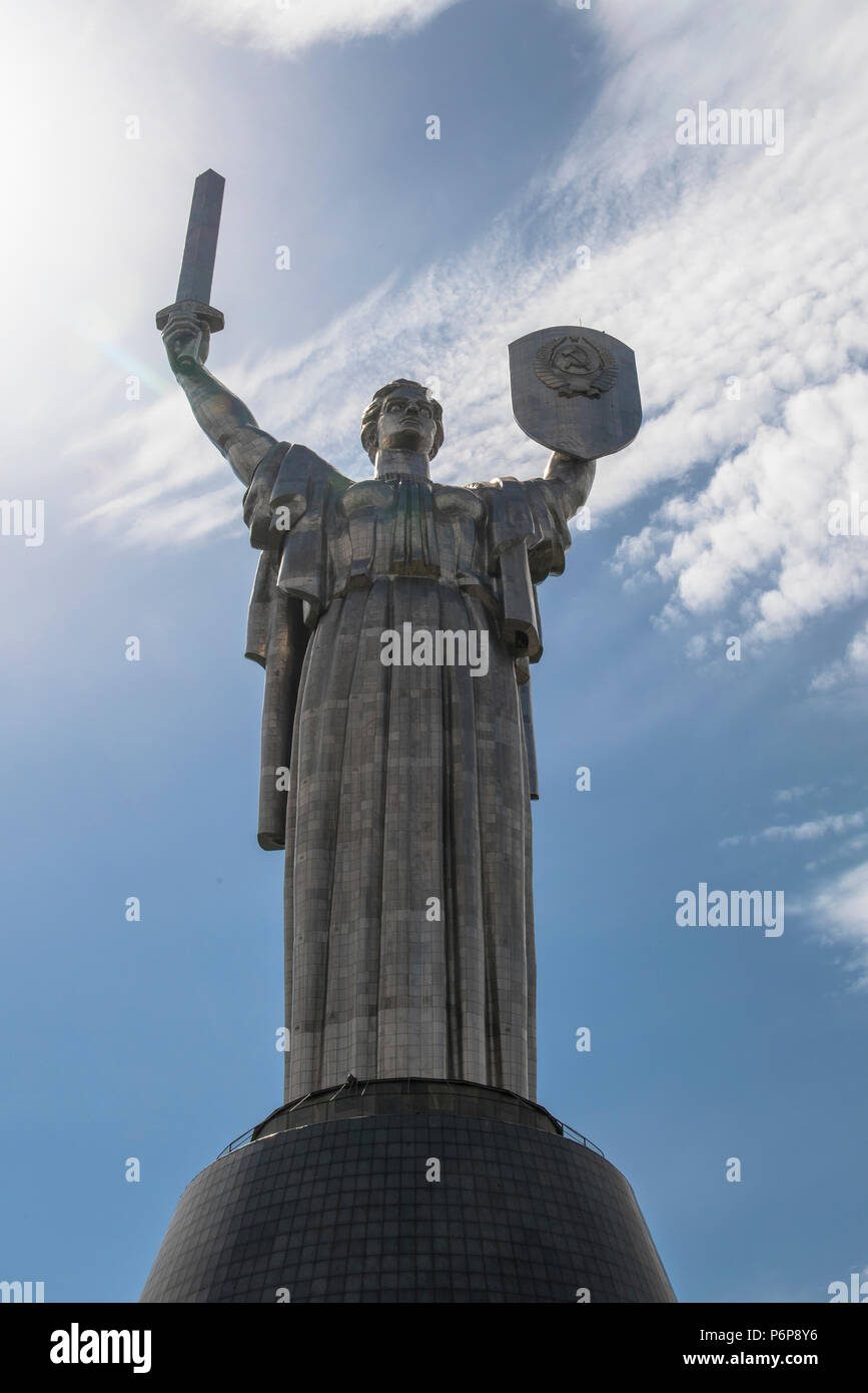 Rodina Mat, Mother of the nation statue in Kiev. Ukraine Stock Photo ...