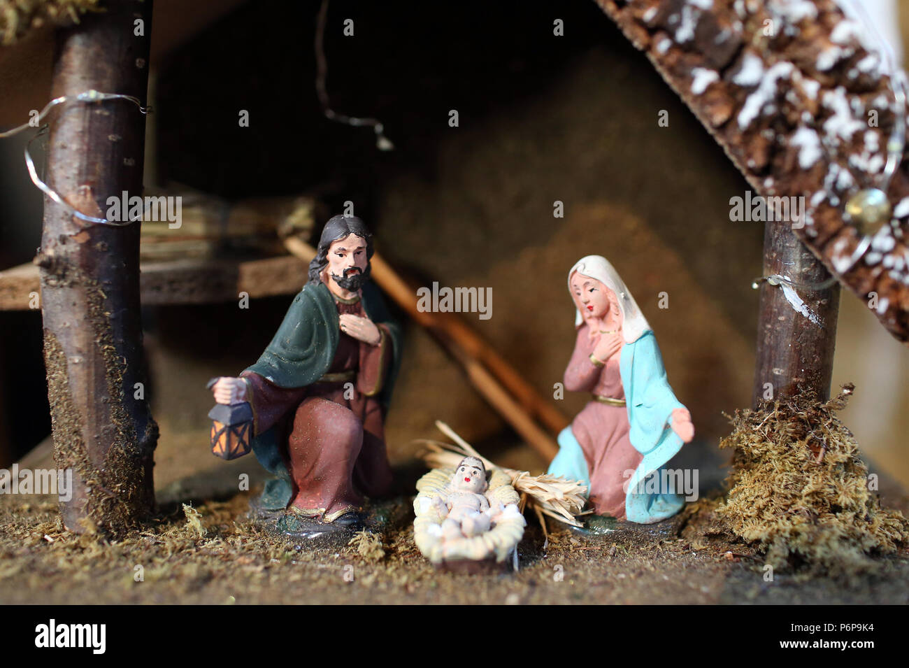Nativity of Christ. Christmas crib. Sallanches. France Stock Photo - Alamy