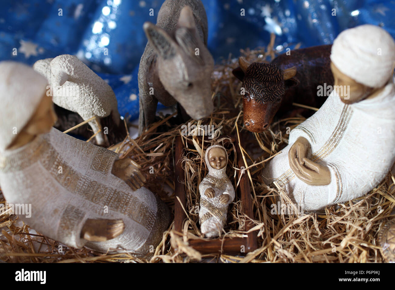 Nativity of Christ. Christmas crib. Saint-Gervais. France Stock Photo ...
