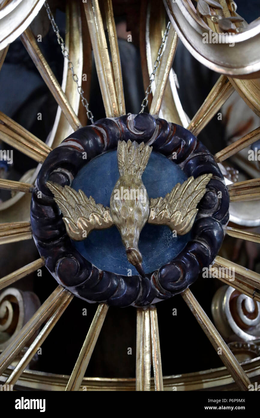 Saint Pierre and Saint Paul church. Baroque reredos. Holy spirit. Passy ...