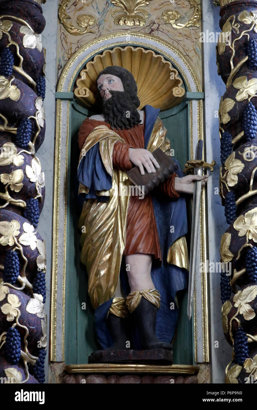 Saint Pierre and Saint Paul church. Baroque reredos. Passy. France ...