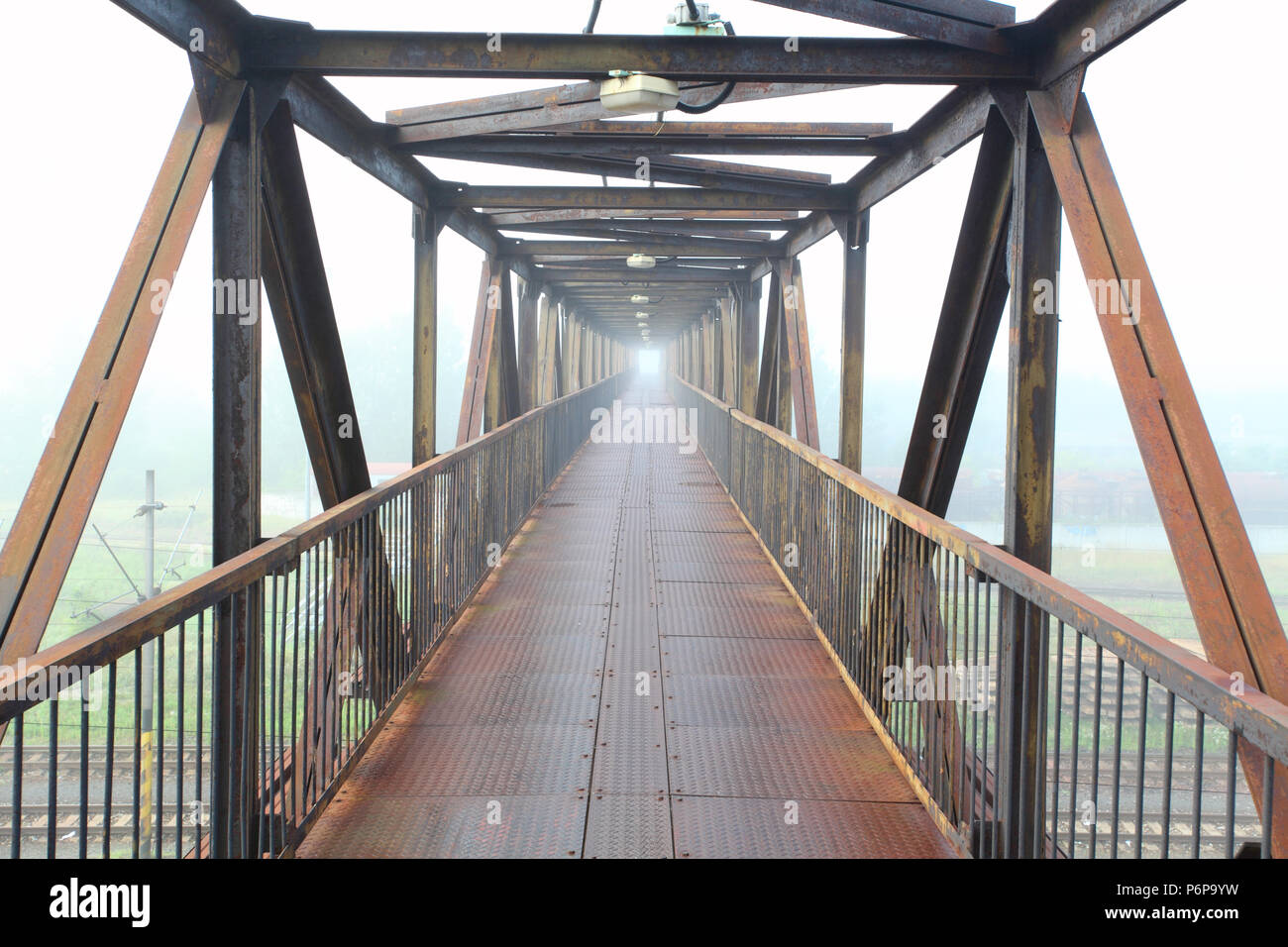Steel bridge for people Stock Photo - Alamy