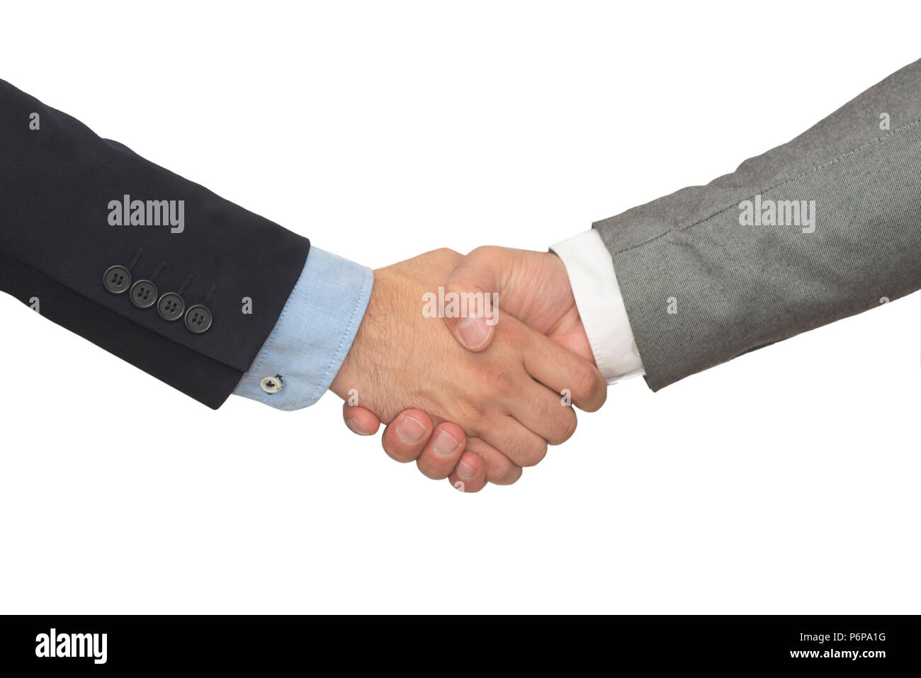 Partners shaking hands isolated on a white background - business ...