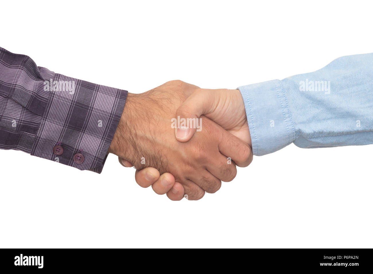 Partners shaking hands isolated on a white background - business ...