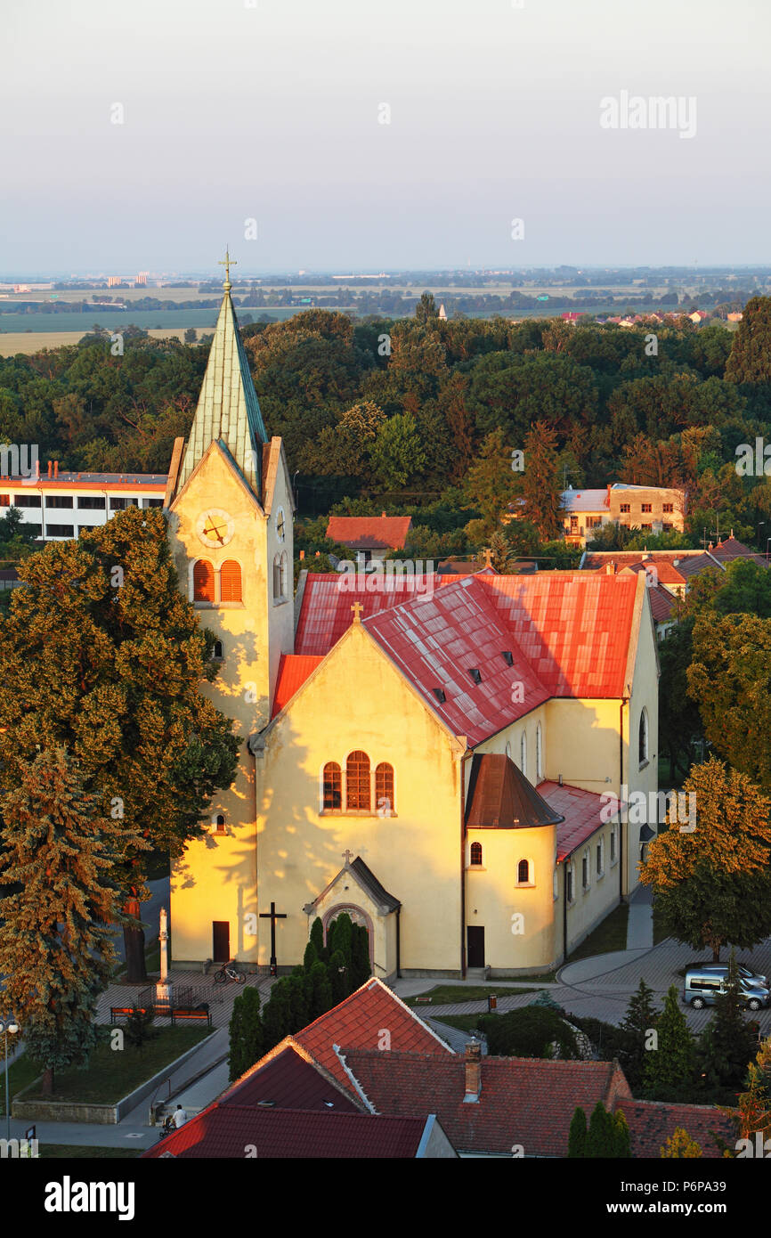 Aerial view catholic church Stock Photo - Alamy