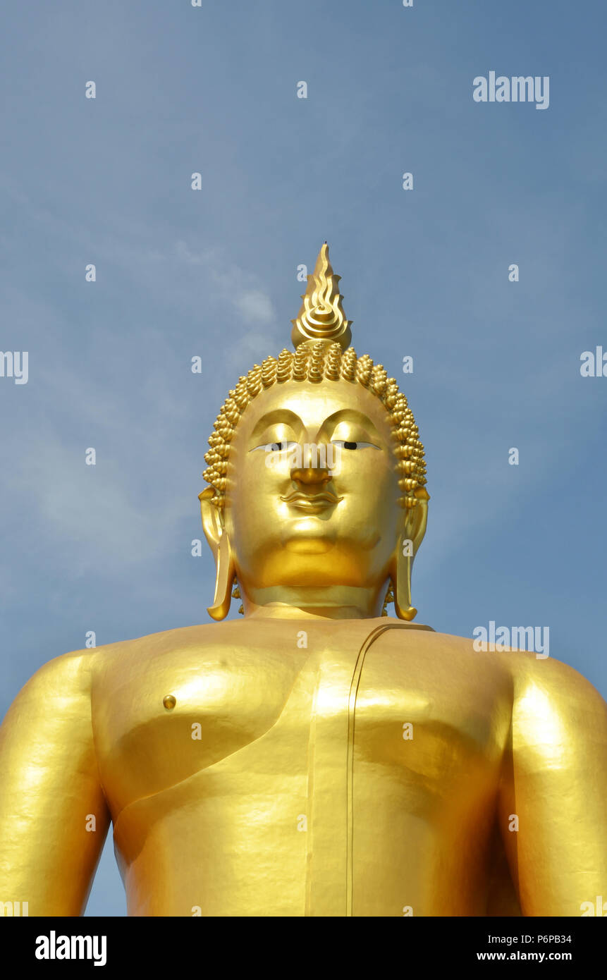 Golden Buddha statue at Wat Muang in Angthong, Thailand Stock Photo - Alamy