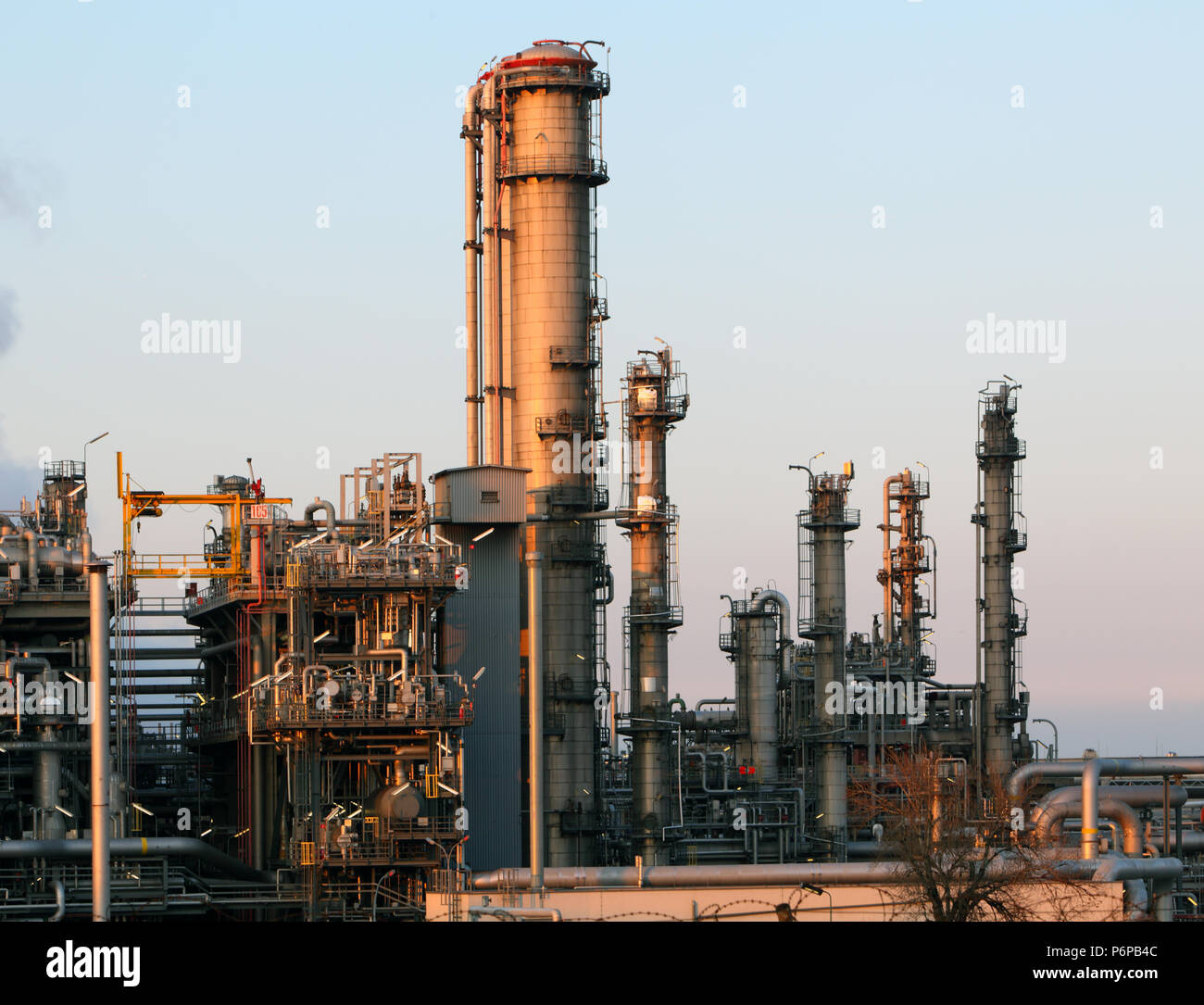 View of big oil refinery of a sky background Stock Photo - Alamy
