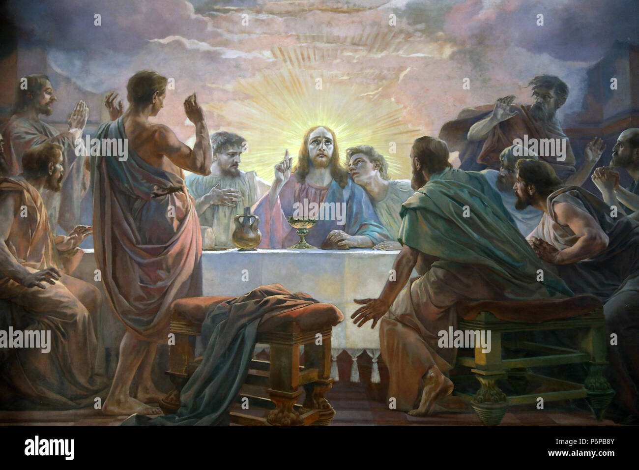 Saint-Pierre de Neuilly catholic church. Neuilly, France. Detail of a ...