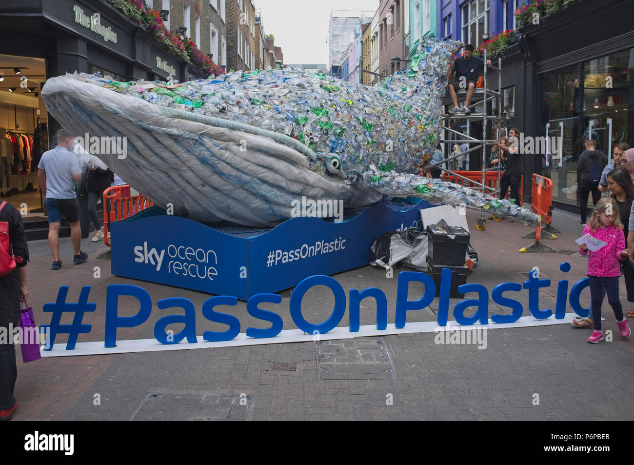 A whale made from plastic waste to raise awareness of ocean damage ...