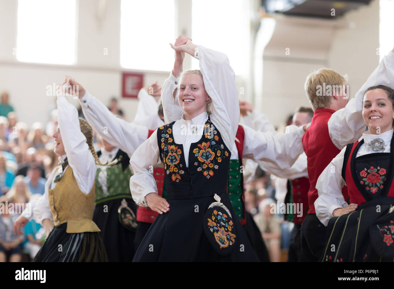 Stoughton, Wisconsin, USA - May 19, 2018 The Stoughton Norwegian ...