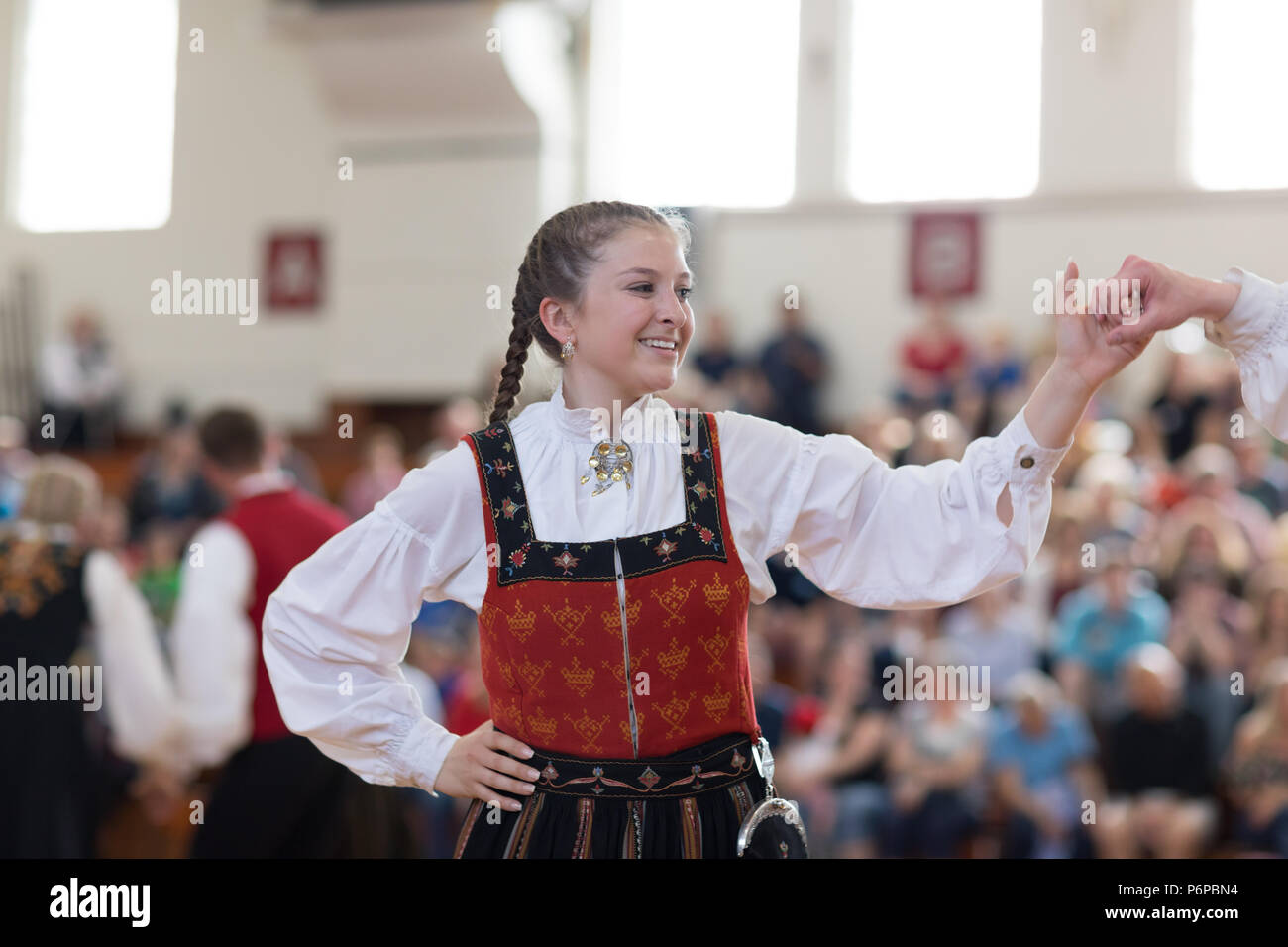 Stoughton, Wisconsin, USA - May 19, 2018 The Stoughton Norwegian ...