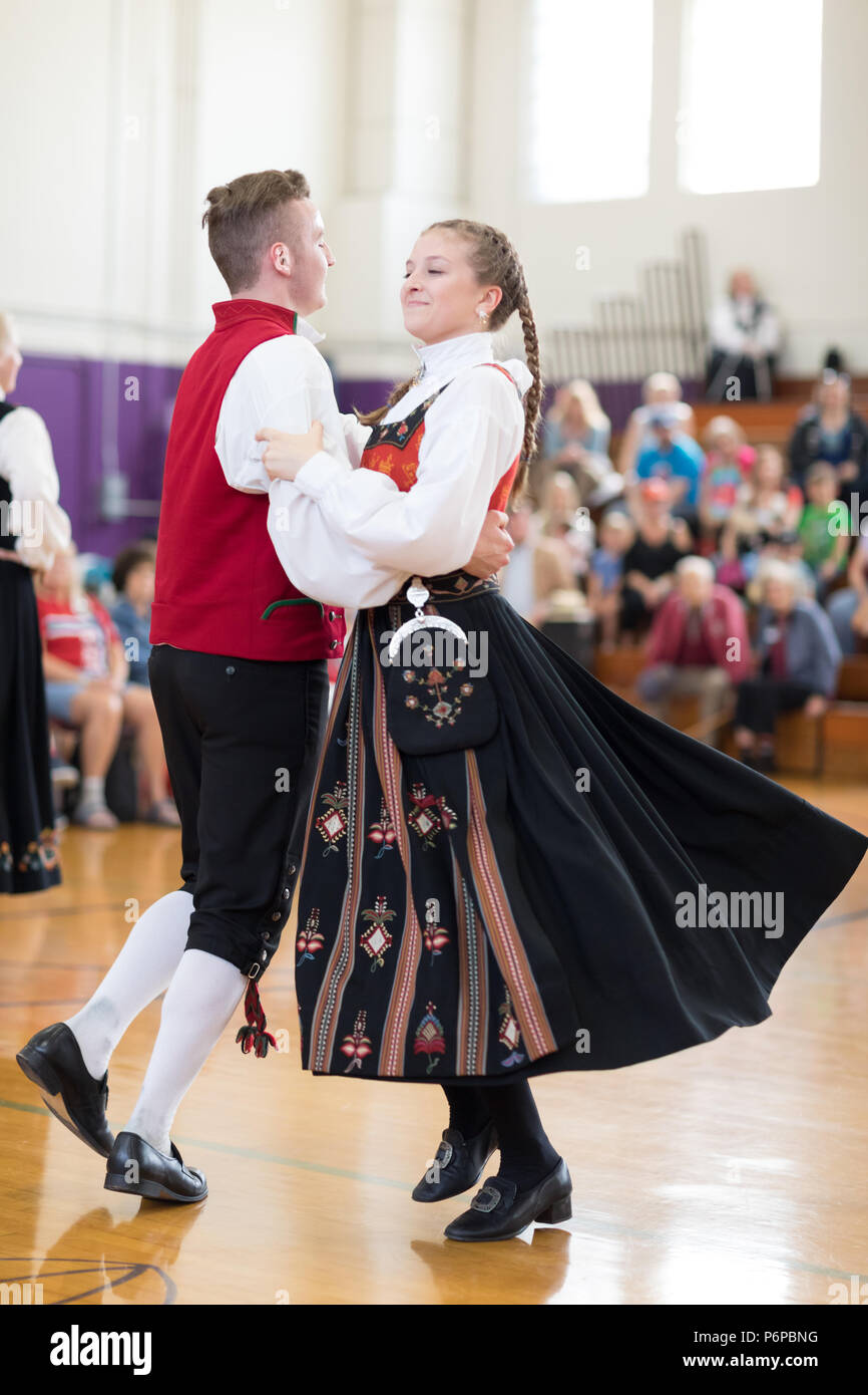 Stoughton, Wisconsin, USA - May 19, 2018 The Stoughton Norwegian ...