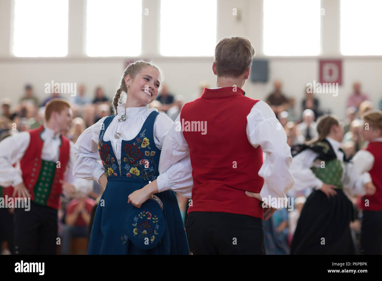 Stoughton, Wisconsin, USA - May 19, 2018 The Stoughton Norwegian ...