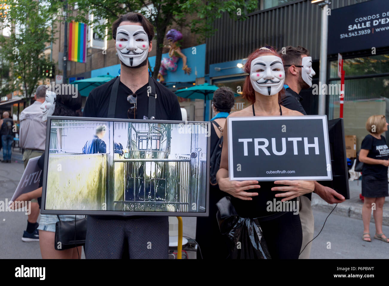 Montreal, Canada - 1 July 2018: "Anonymous for Voiceless" vegan animal ...