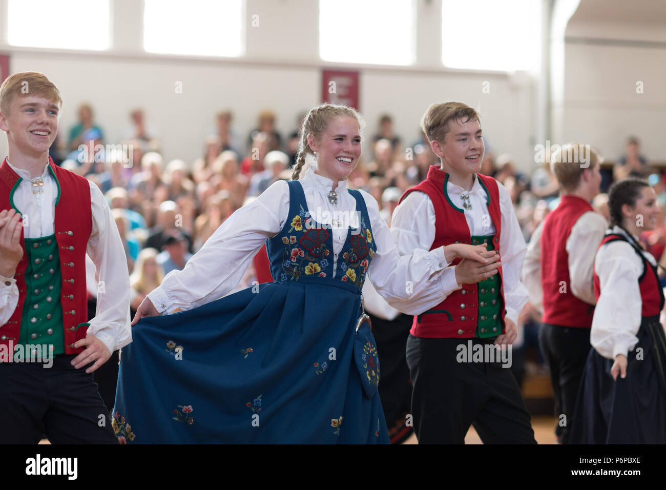 Stoughton, Wisconsin, USA - May 19, 2018 The Stoughton Norwegian ...