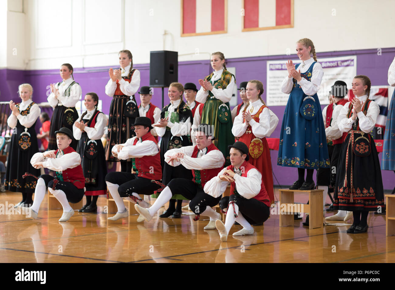 Stoughton, Wisconsin, USA - May 19, 2018 The Stoughton Norwegian ...