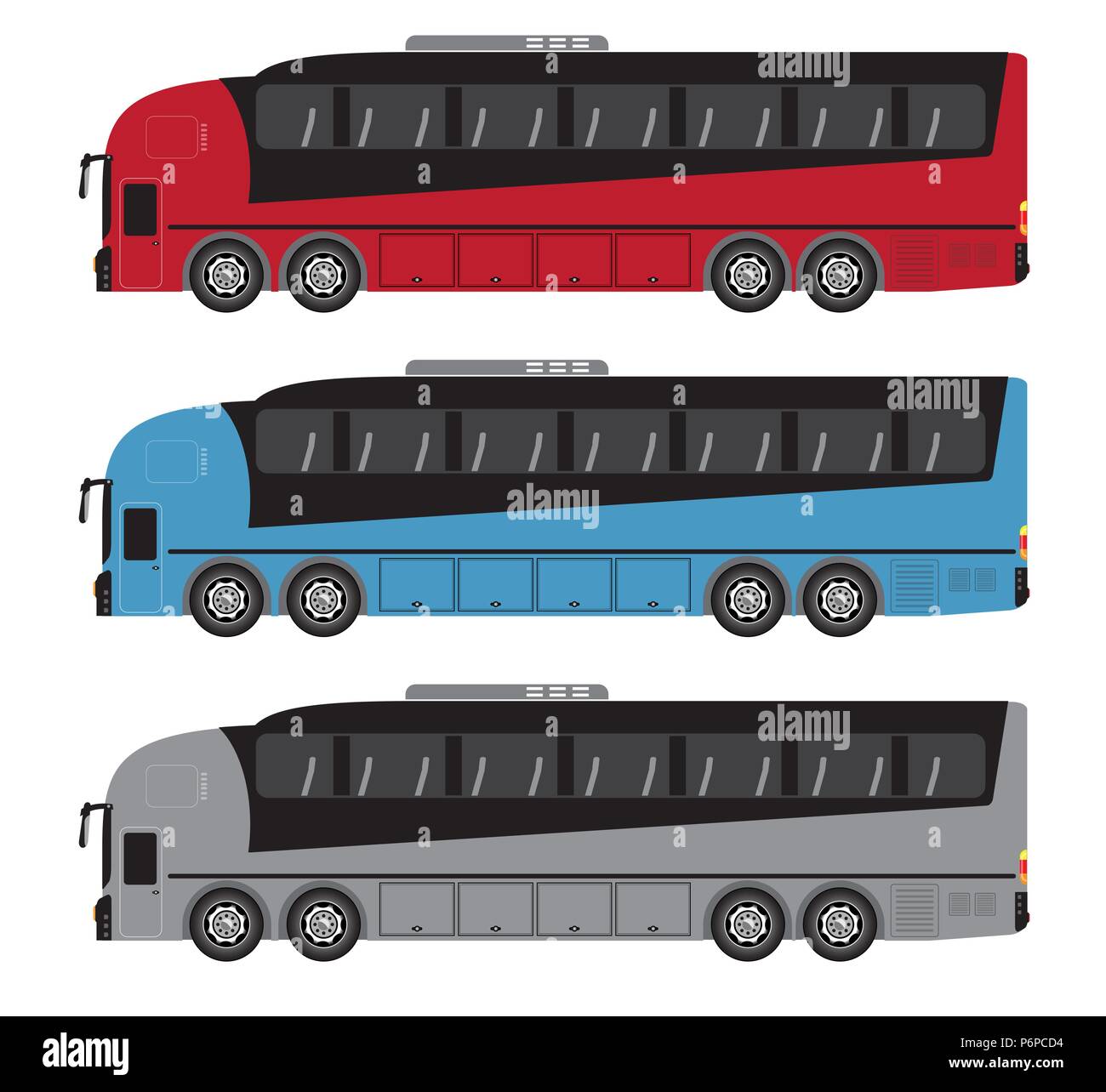 Quad axle coach or 10 Wheel Bus Vector and Illustration Stock Vector ...