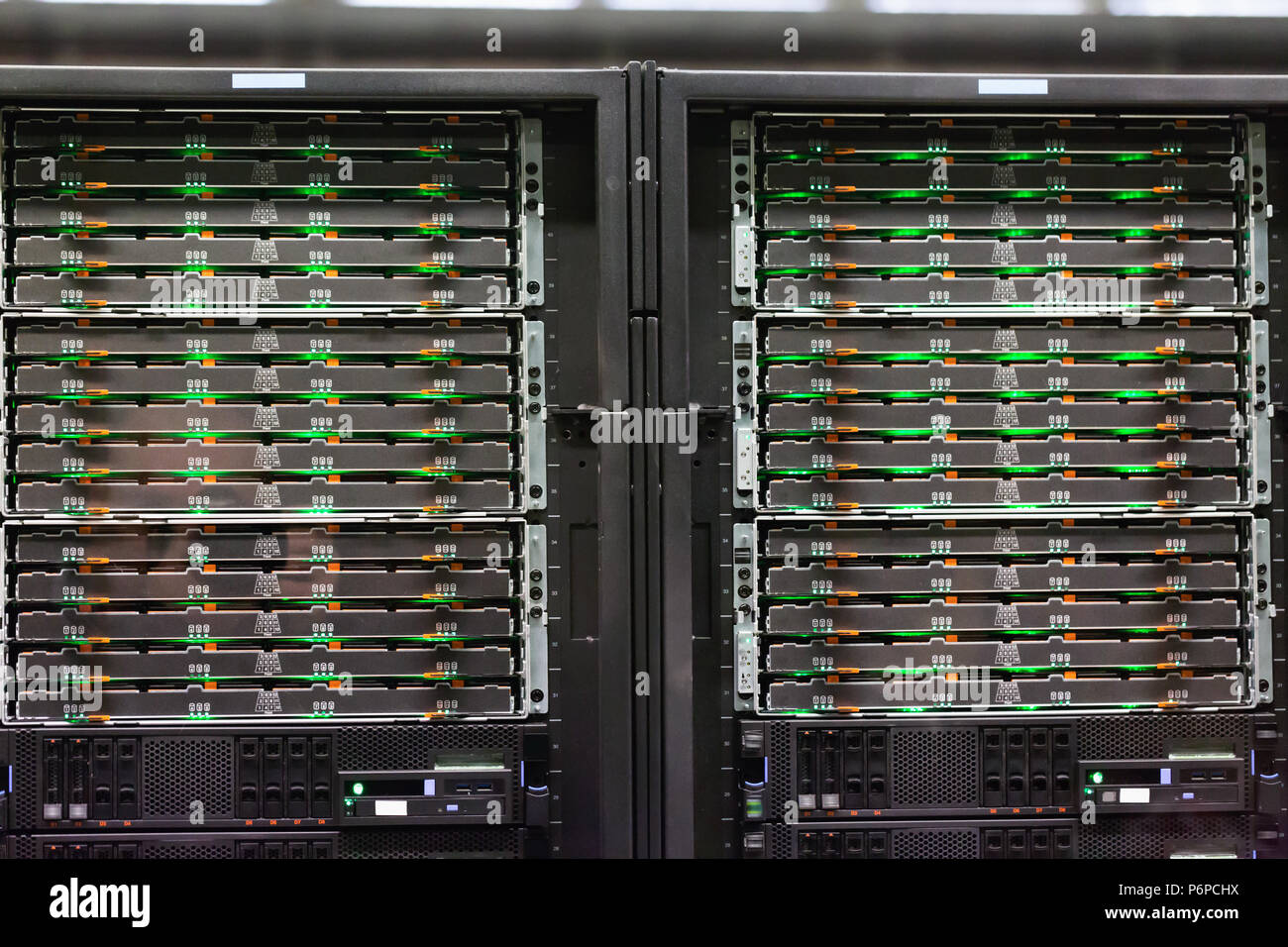 Closeup of modern hardware in server room of data center Stock Photo ...