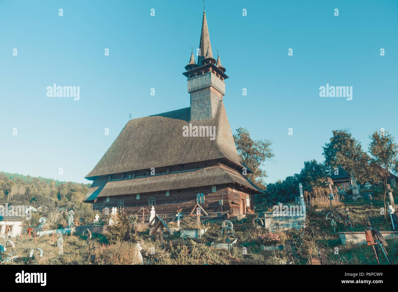 Image of wooden Biserica Sf. Nicolae in Maramures in Romania Stock ...