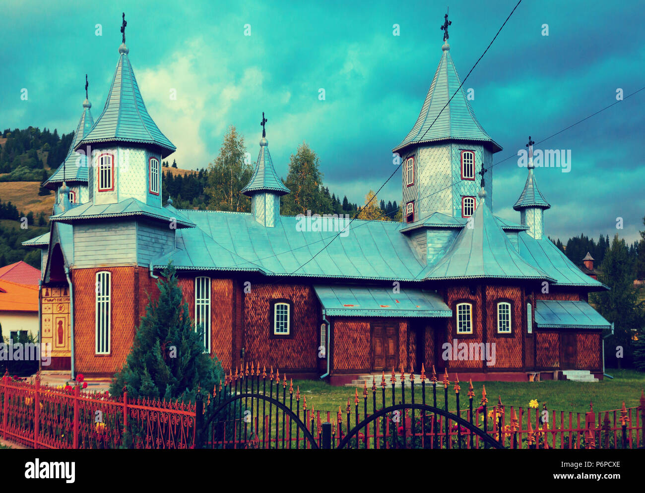 Wooden orthodox church Saints Peter and Paul, Carlibaba village ...