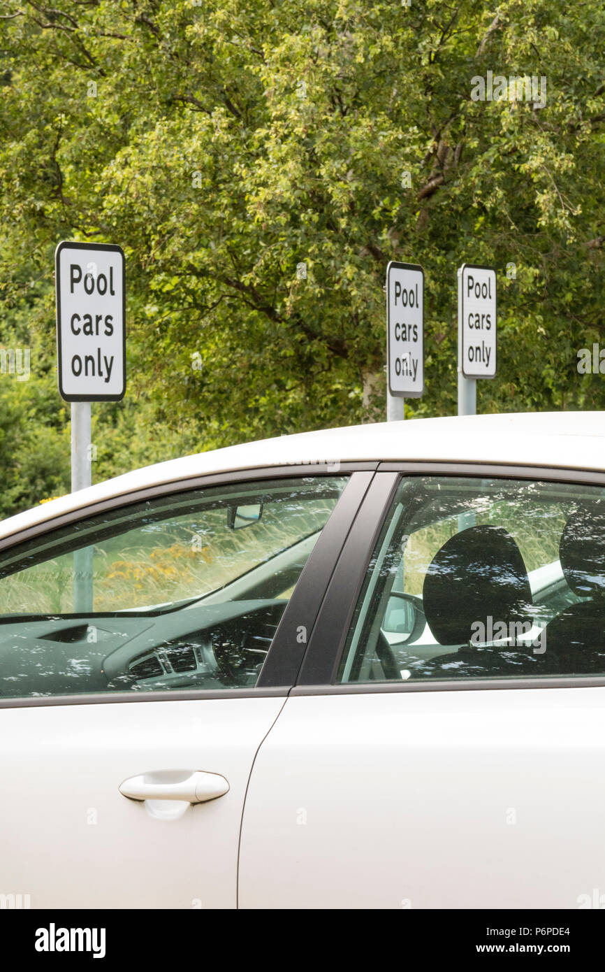 Pool cars parked in company carpark, England, UK Stock Photo - Alamy