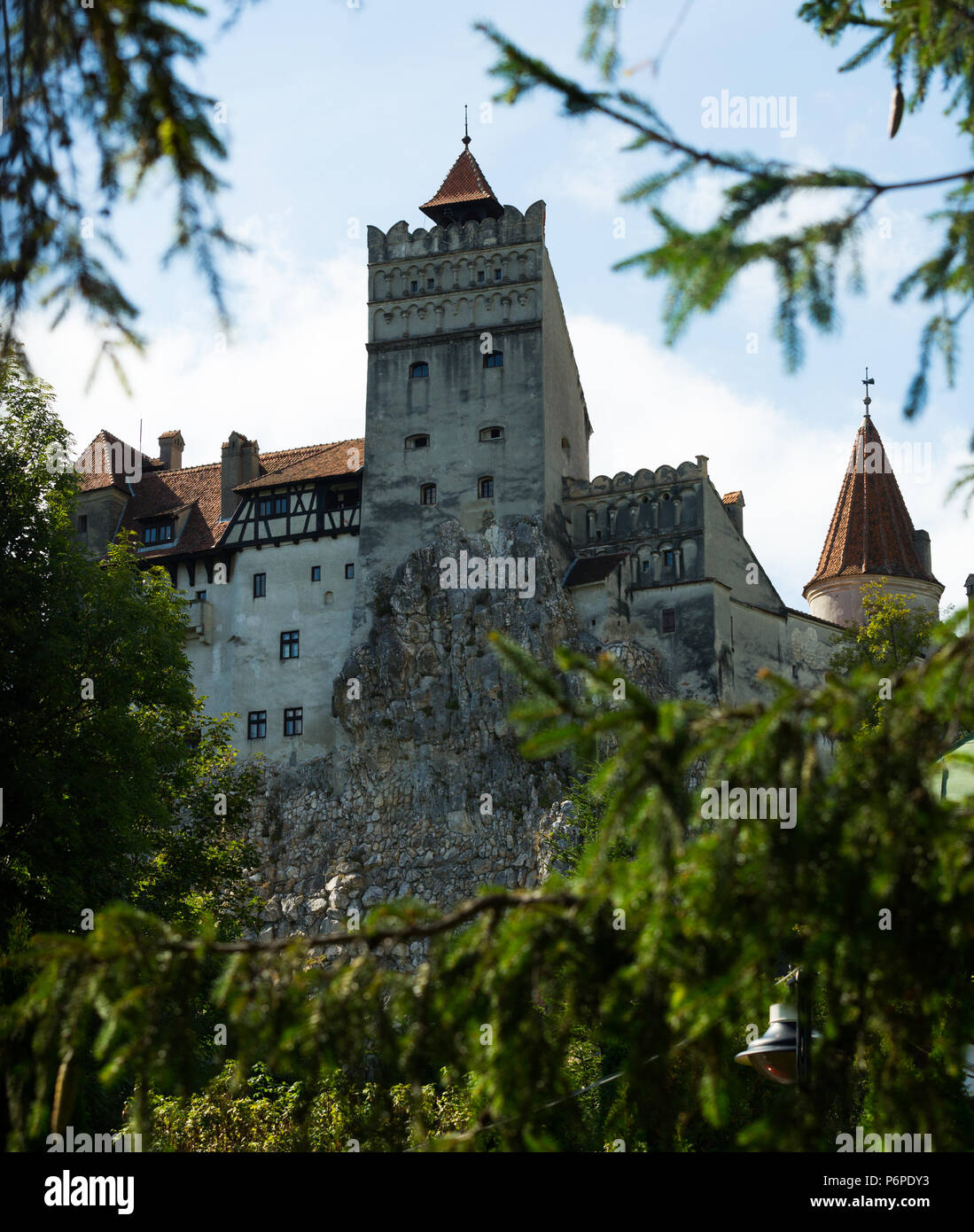 Landscape with famous Bran Castle, between Transylvania and Wallachia ...