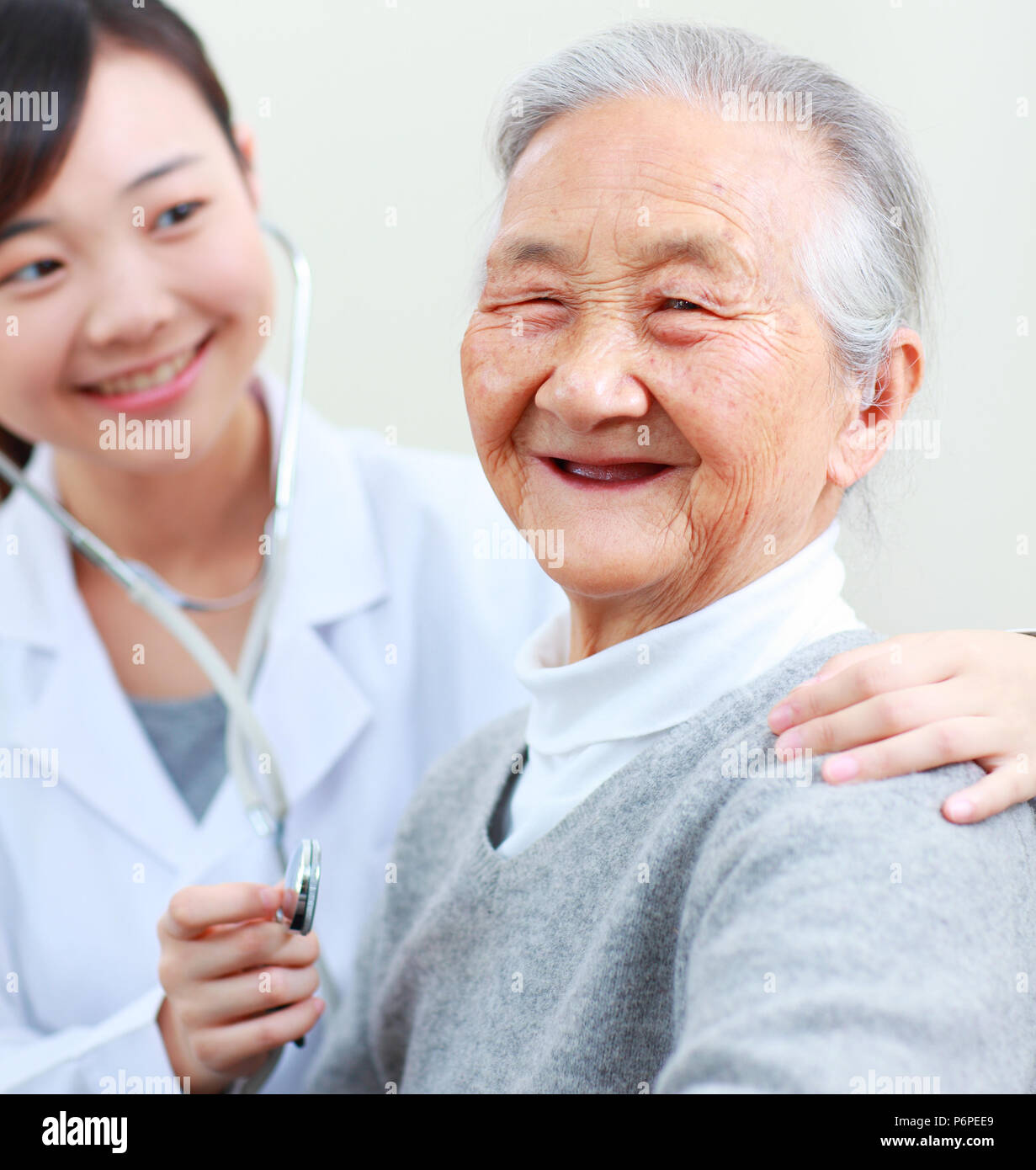 Toothless smile elderly female hi-res stock photography and images - Alamy