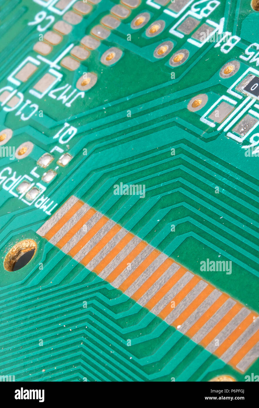 Geometric lines of printed circuit boards, macro view. Circuit Board ...