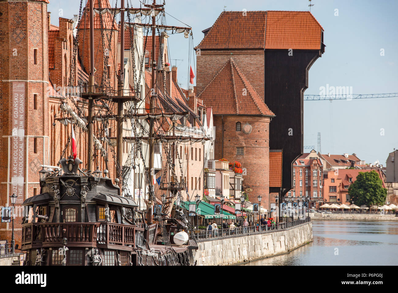 Gdansk / Poland - Medieval polish and german city, view to the river ...