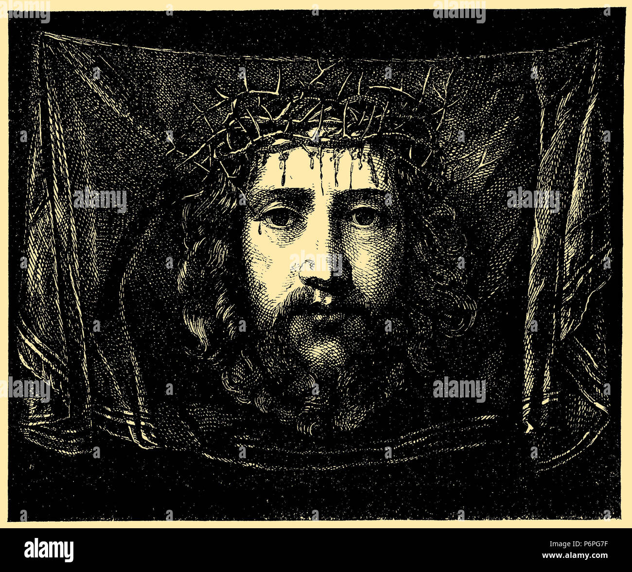 Sweat cloth of St. Veronica. From Corregio Stock Photo - Alamy
