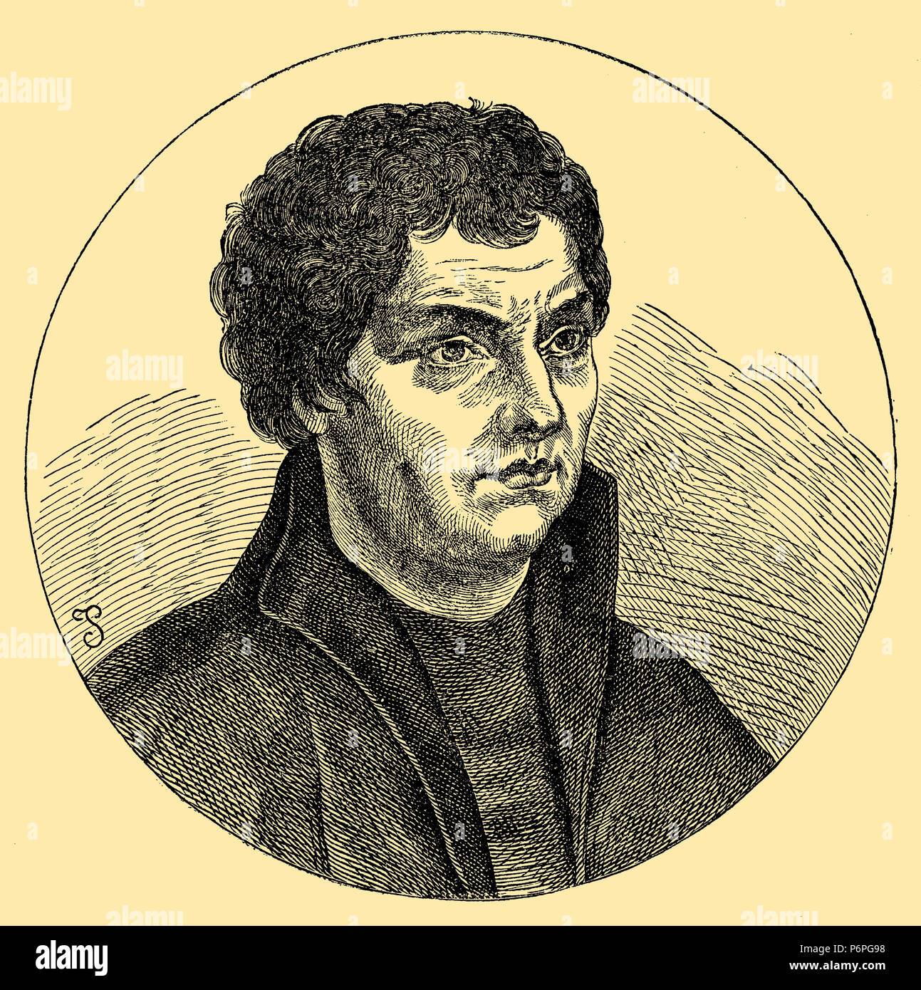 Luther, Martin (1483-1546), German reformer, after an oil painting by ...