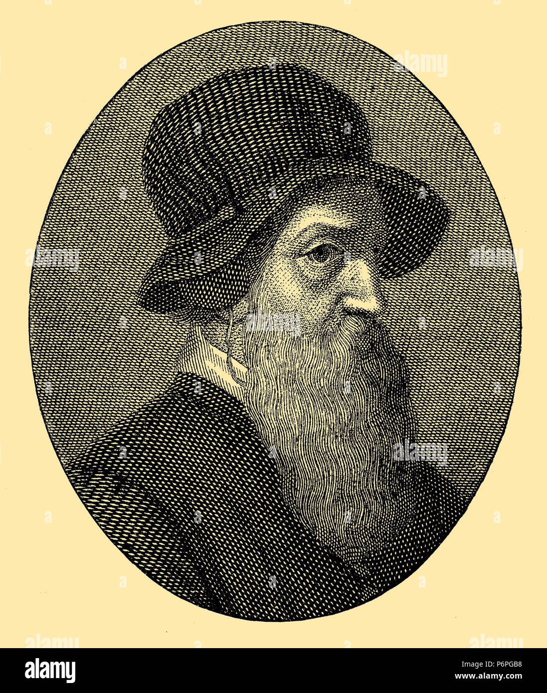 Benvenuto Cellini. After G. Vasari's painting engraved by Wachsmann ...