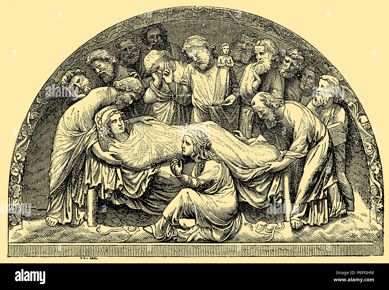 Death of Mary. After a sculpture in Strasbourg Cathedral, Ade 1881 ...