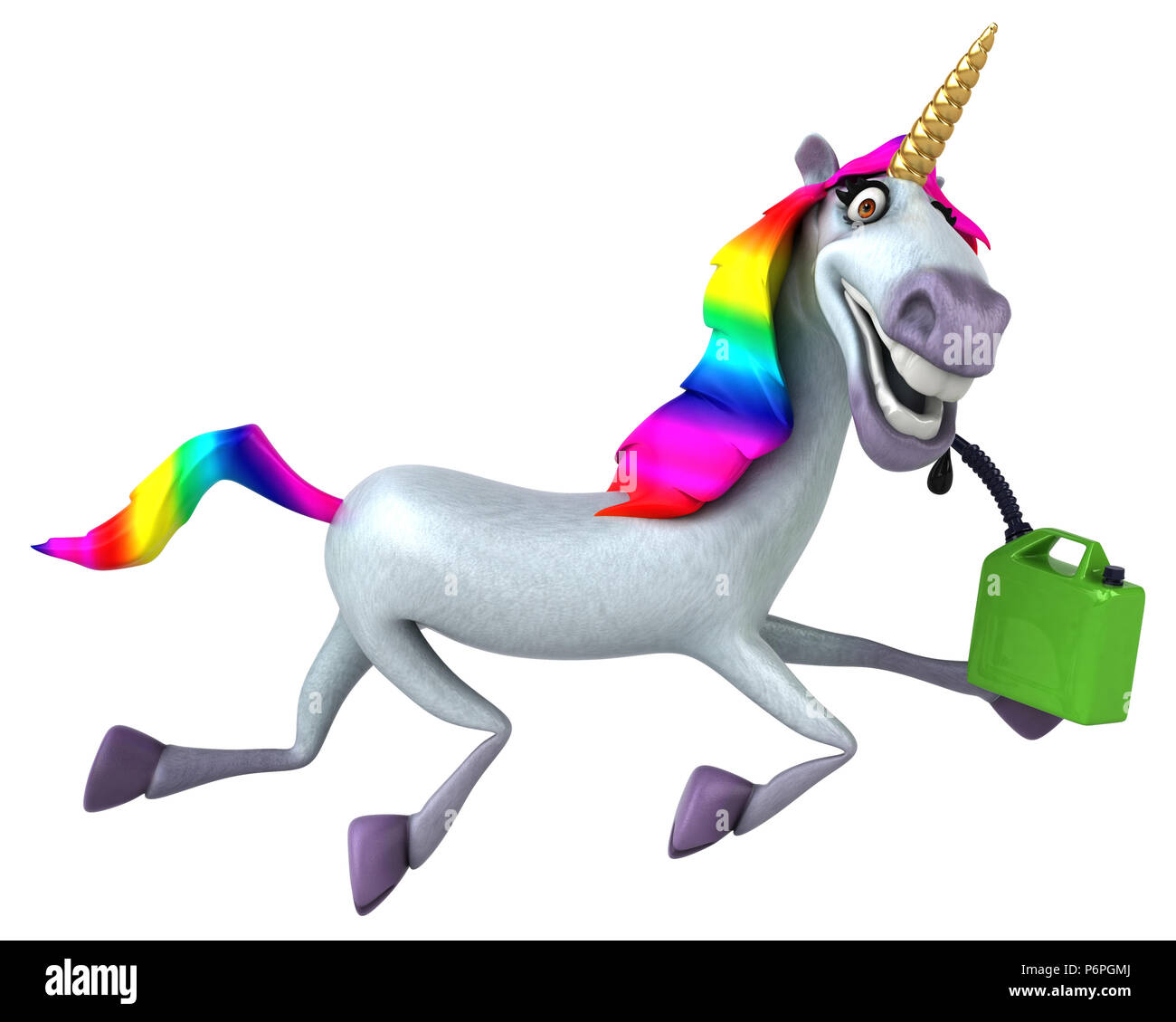 Fun unicorn - 3D Illustration Stock Photo - Alamy