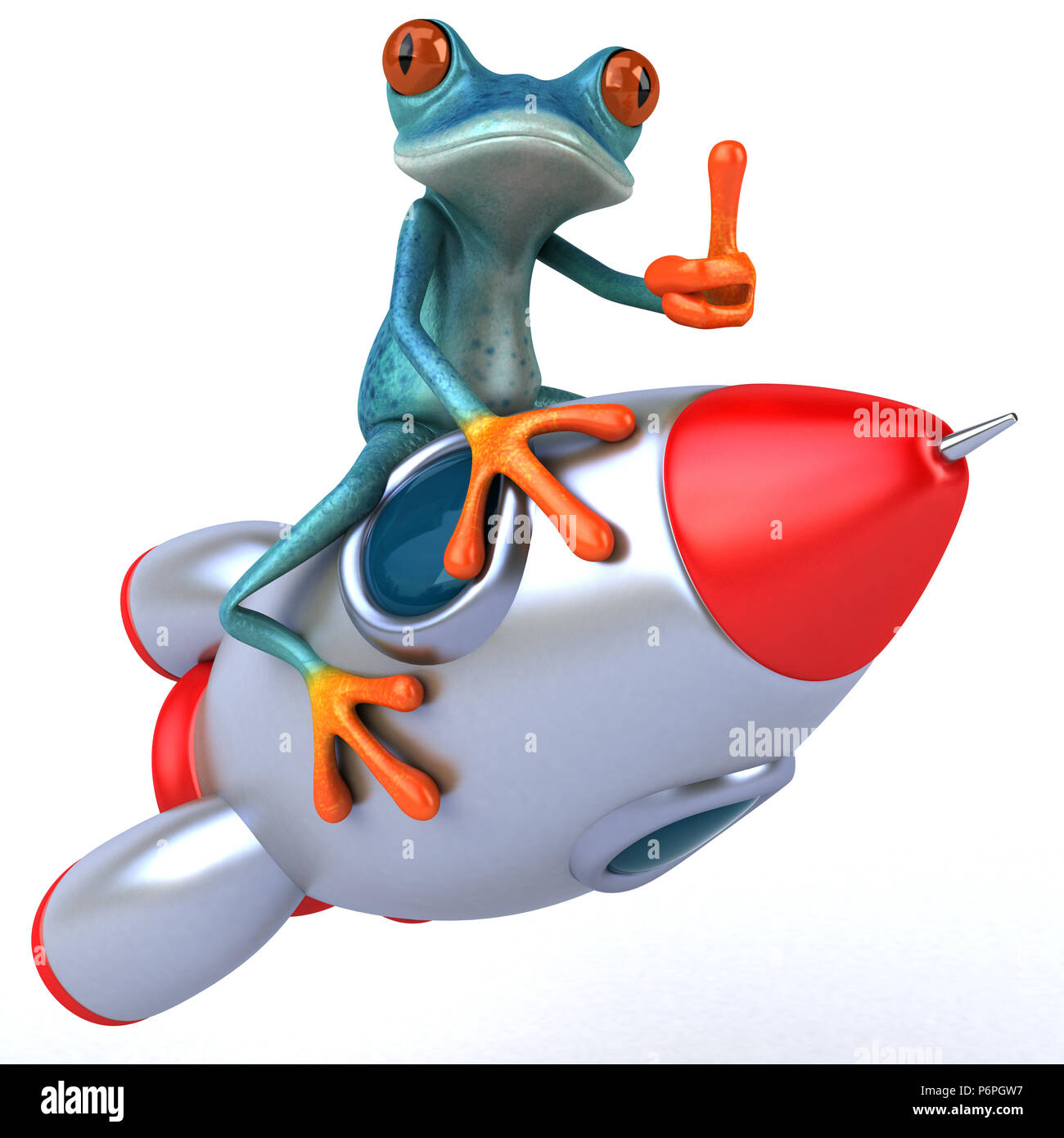 Fun frog - 3D Illustration Stock Photo - Alamy