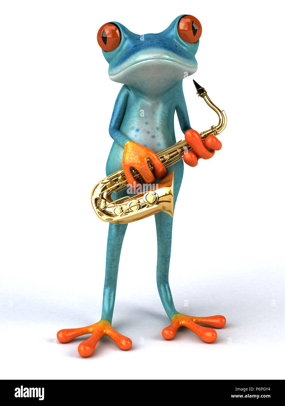 Fun frog - 3D Illustration Stock Photo - Alamy