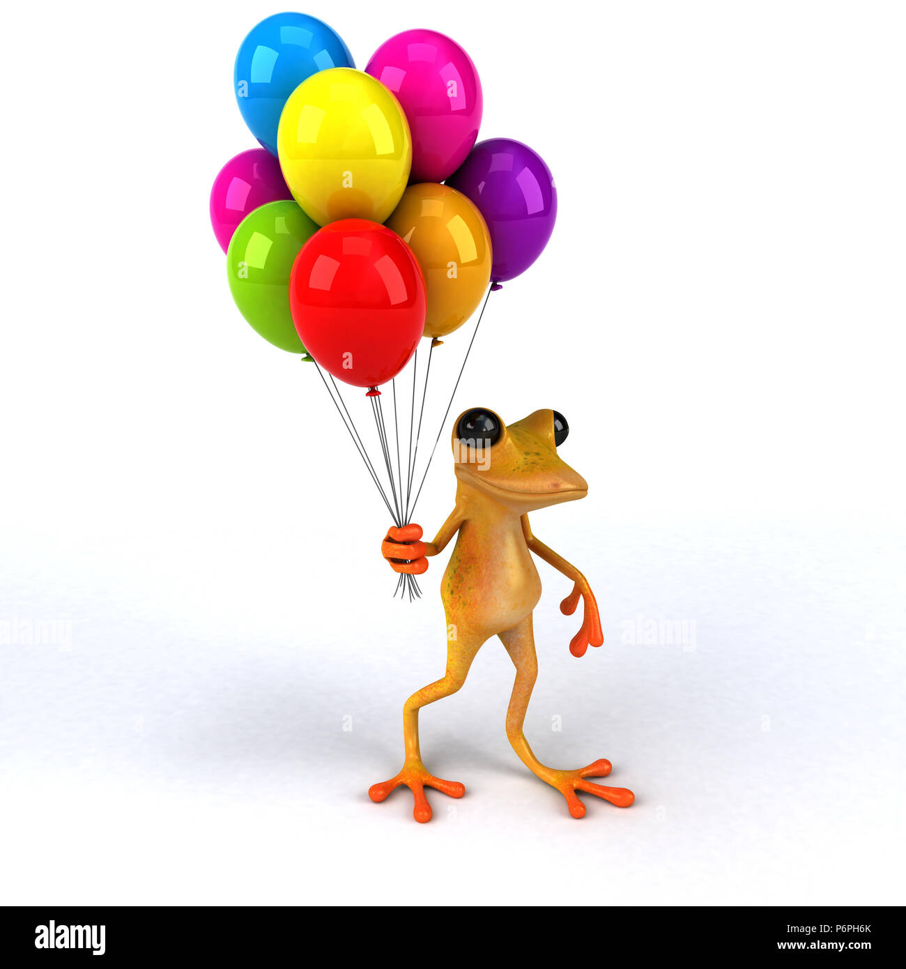 Fun frog - 3D Illustration Stock Photo - Alamy