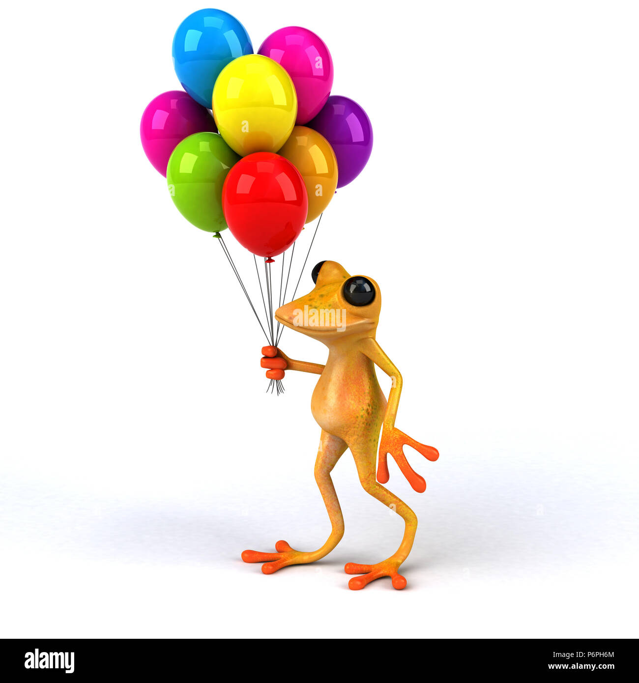 Fun frog - 3D Illustration Stock Photo - Alamy