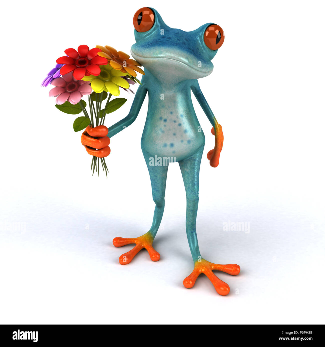 Fun frog - 3D Illustration Stock Photo - Alamy