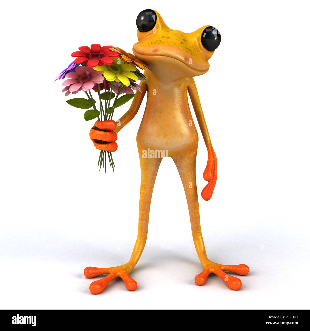 Fun frog - 3D Illustration Stock Photo - Alamy