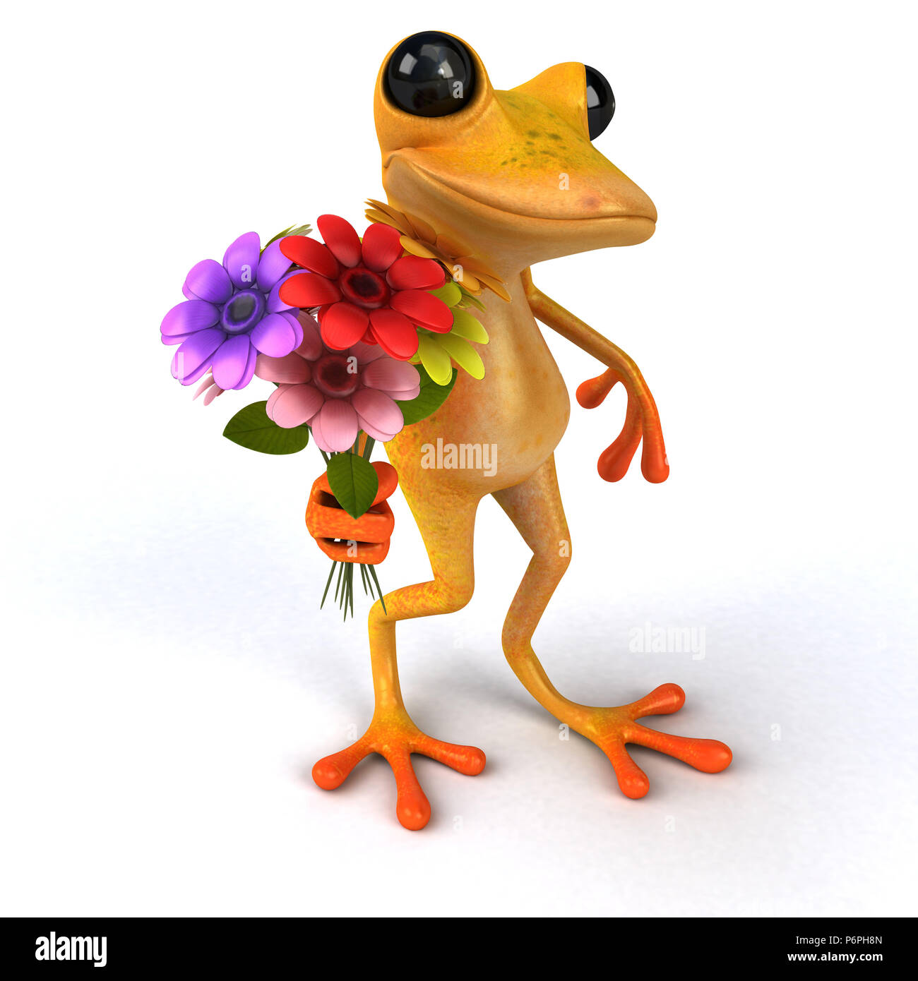 Fun frog - 3D Illustration Stock Photo - Alamy