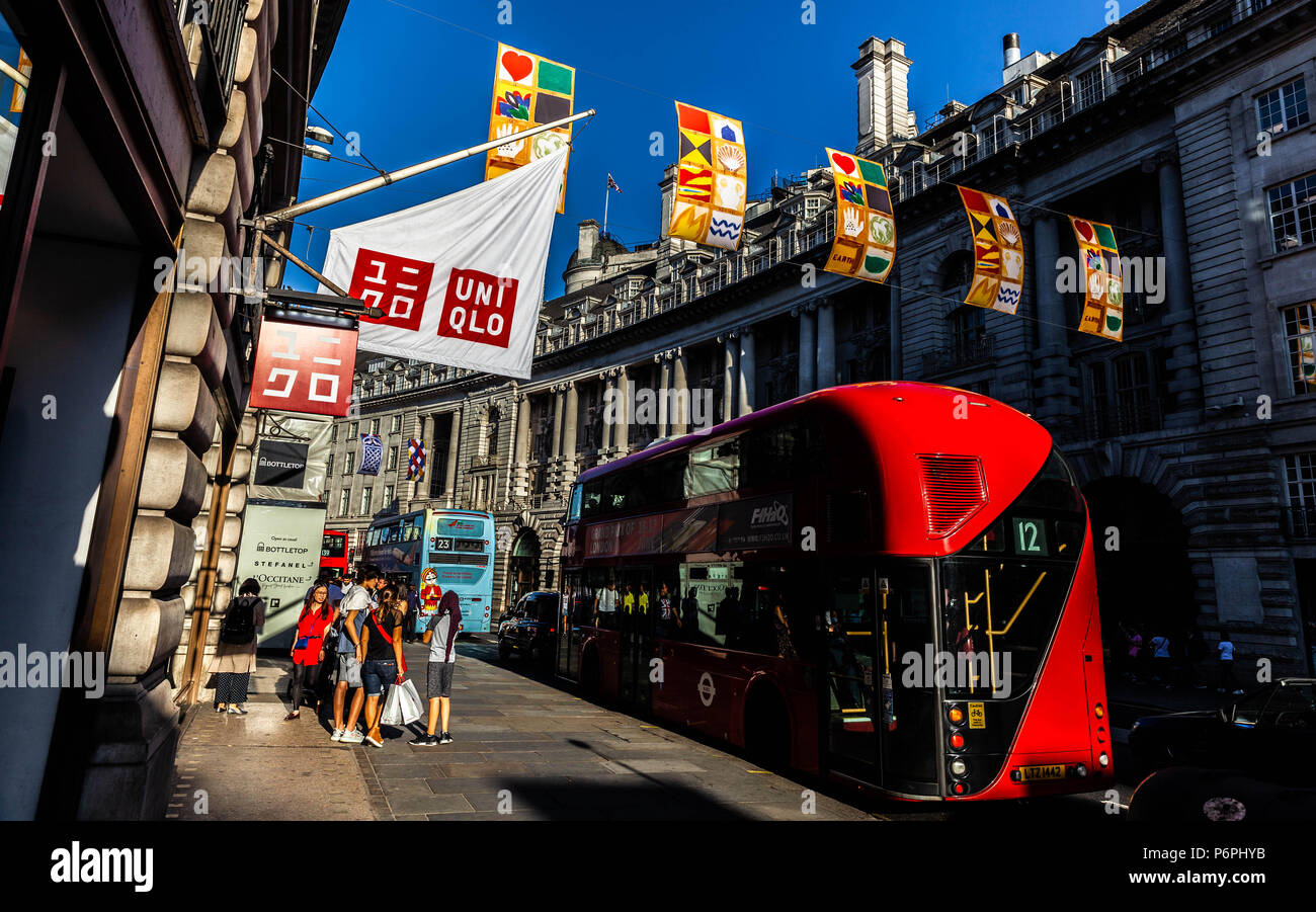 TFL route 12 bus going down Regent Street, London, England, UK Stock ...