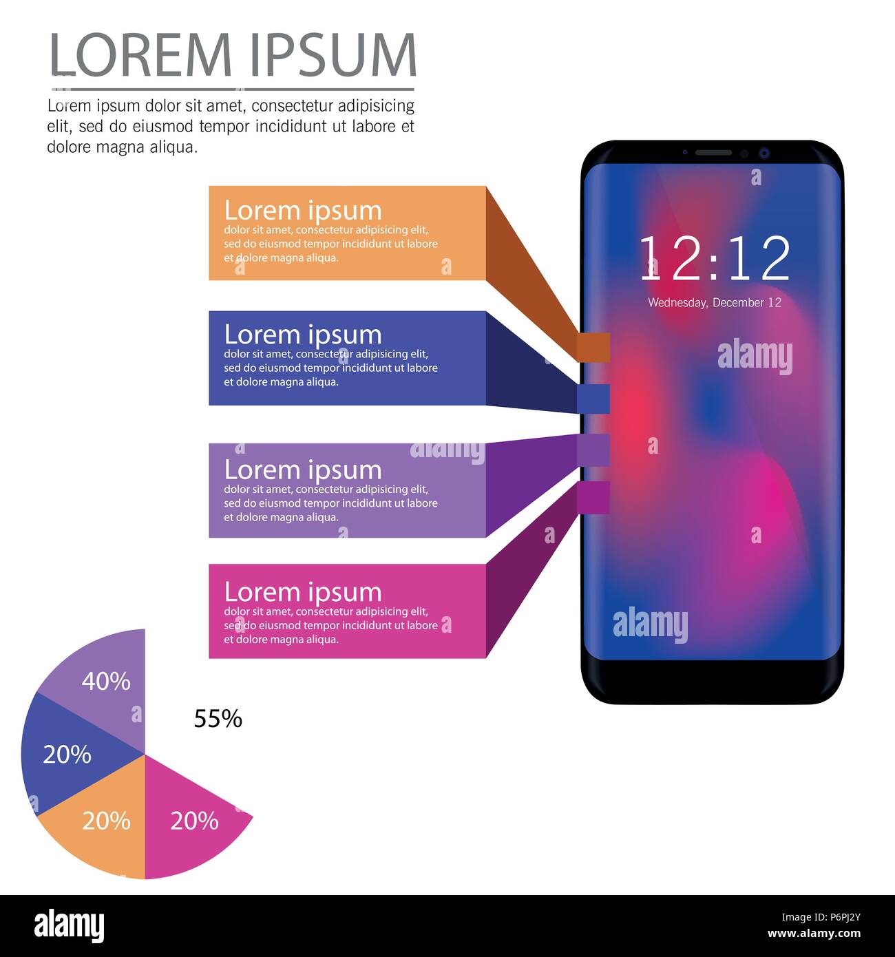 Big set of infographics elements in modern flat business style. Vector ...