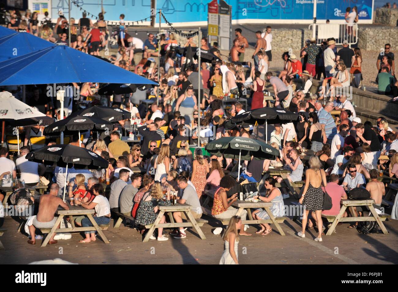 Beach on hot summers evening hi-res stock photography and images - Alamy