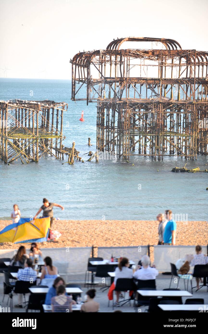 Brighton Seafront on a summers evening Stock Photo - Alamy