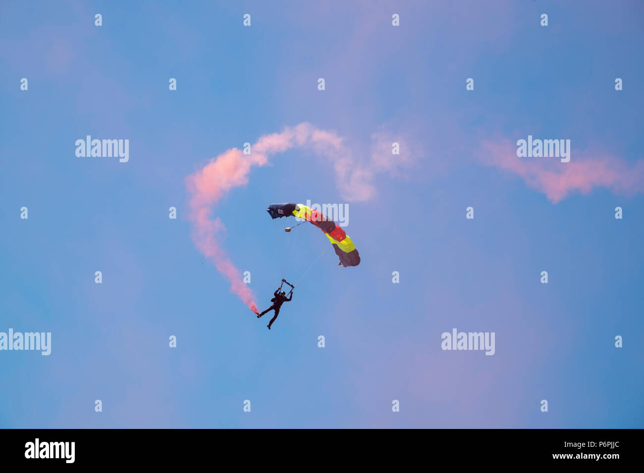 Military Parachute Display at Armed Forces Day Stock Photo - Alamy
